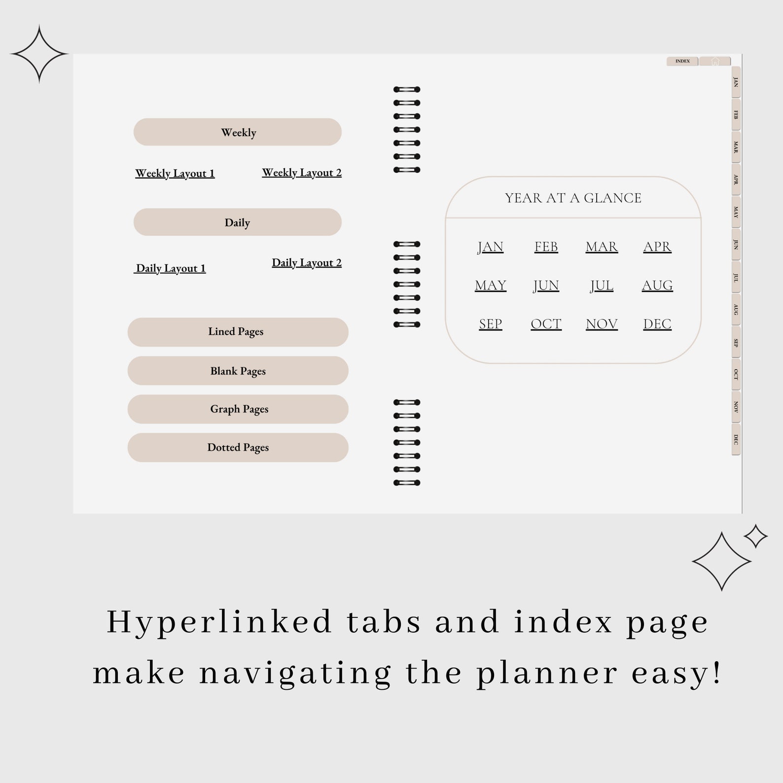 Simple Digital Planner, Editable Undated Digital Planner, Minimalist ...