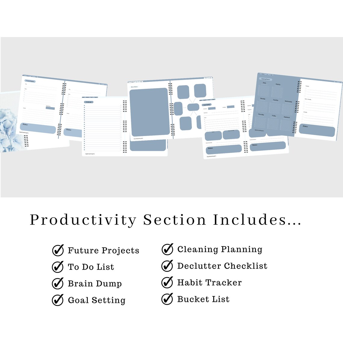 Undated Digital Planner, Editable Digital Planner , Monthly Weekly ...