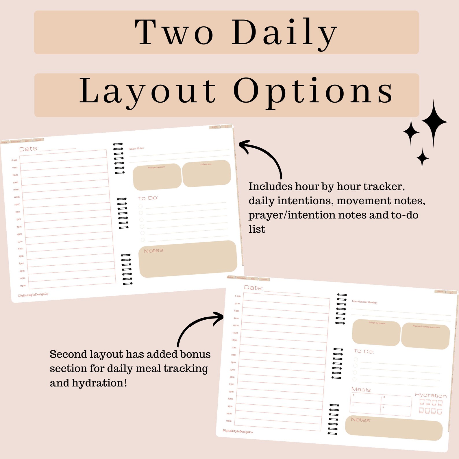 Undated Digital Planner, Editable Digital Planner, Monthly Weekly ...