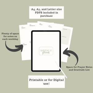 Weekly Planner With Cover Page, Weekly Planner Printable, Weekly Agenda ...