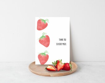Thank You Berry Much Card Thank You Greeting Card Greeting - Etsy