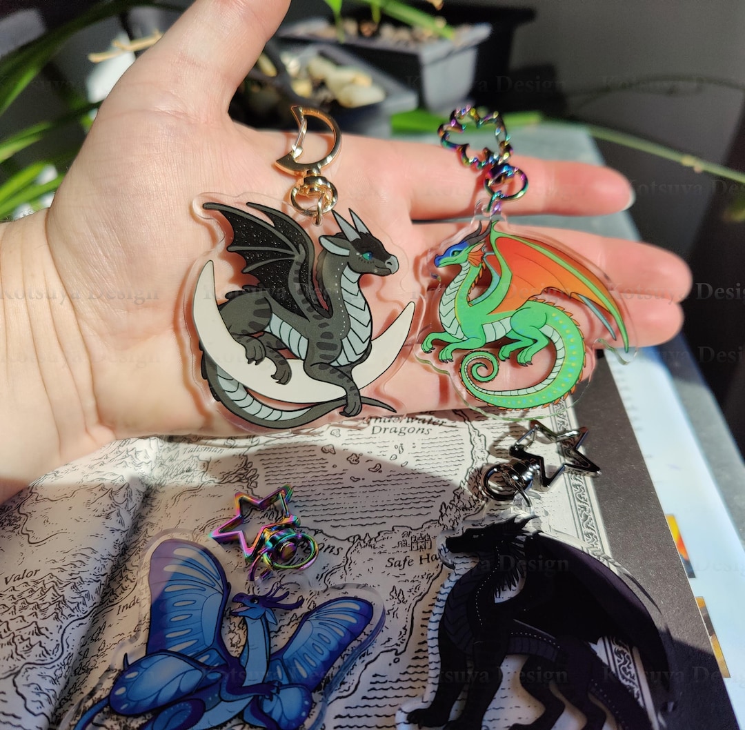 Wings of Fire Dragon Acrylic Keychain: Glory, Darkstalker, Peril, Moon ...