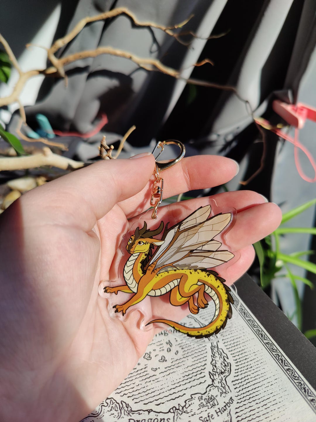Wings of Fire Cricket Keychain: Double-sided Acrylic Dragon Charm ...