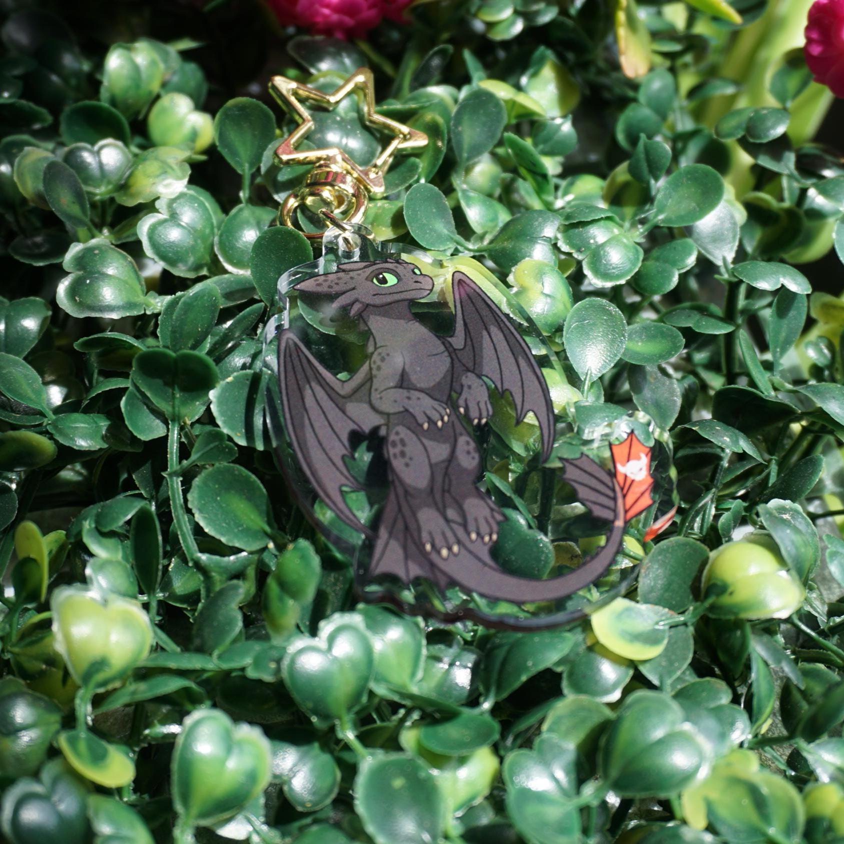 Toothless Dragon Keychain: Night Fury Acrylic Charm - Etsy