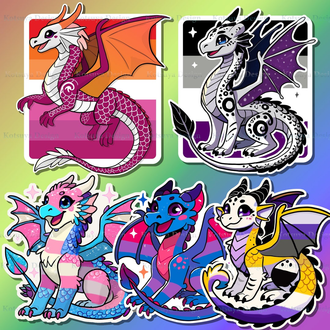 LGBTQ Pride Dragon Stickers - Etsy