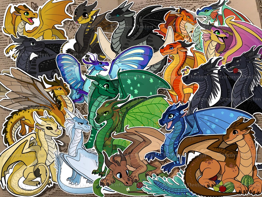 Wings of Fire Stickers Darkstalker, Glory, Sundew, Moon, Peril ...
