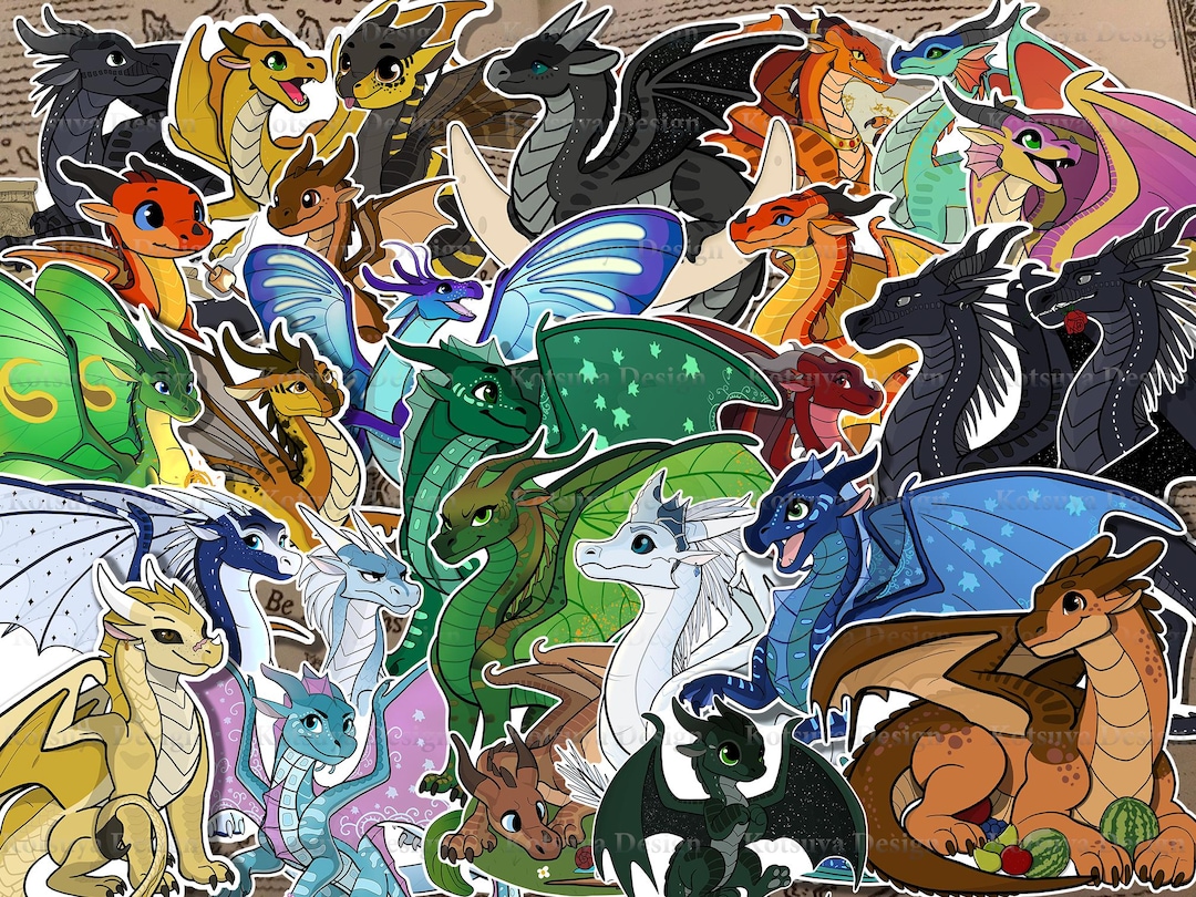 Wings of Fire Dragon Stickers – Darkstalker, Glory, Moon, Peril ...
