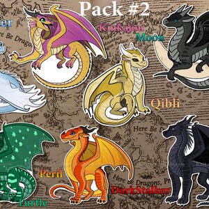 Wings of Fire Arc 2 Sticker Pack – Moon, Qibli, Winter, Peril, Turtle ...
