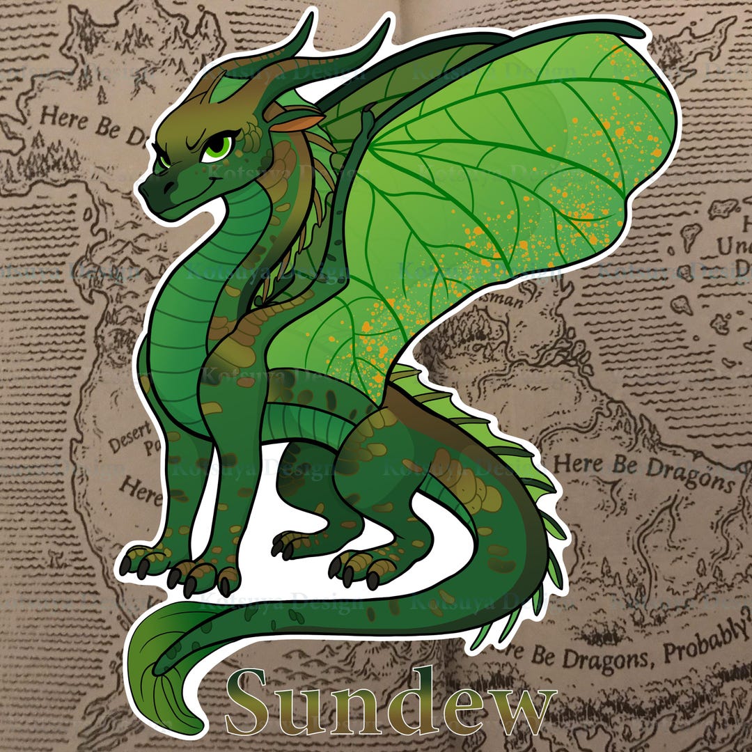 Wings of Fire Stickers - Sundew Sticker! Cute Dragon - Etsy