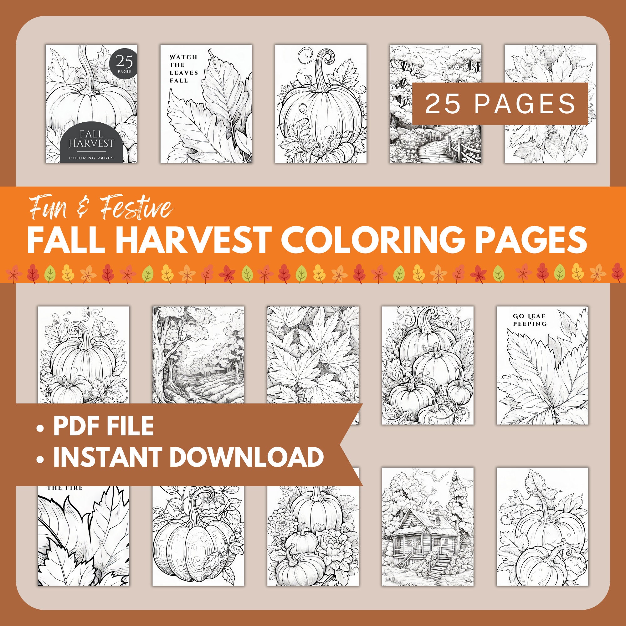 Thanksgiving Coloring Pages, Autumn Activity, Fall Printable, Pumpkin ...