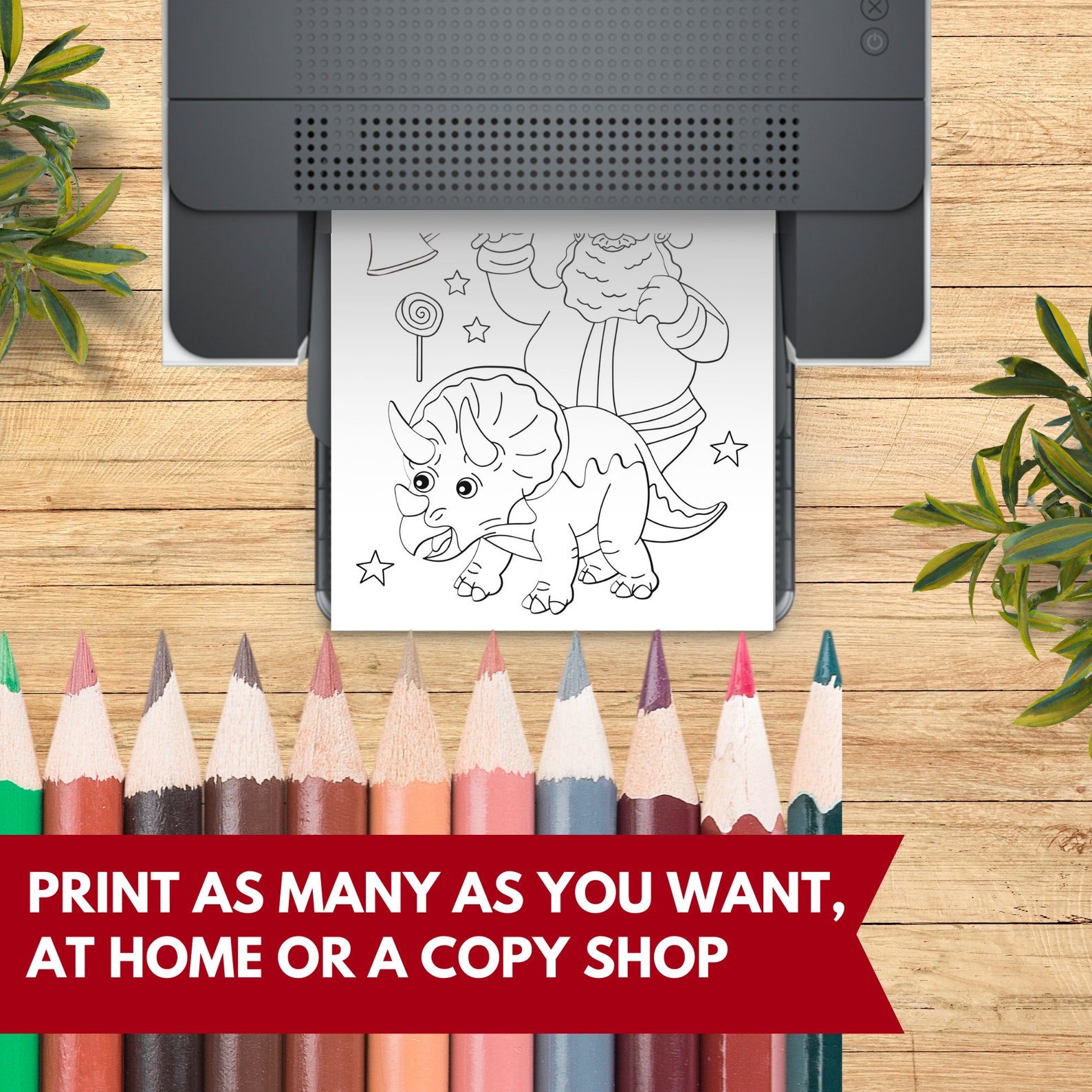 Christmas Dinosaur Coloring Page for Kids, Family Fun Activity, Xmas ...