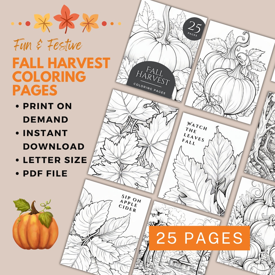 Thanksgiving Coloring Pages, Autumn Activity, Fall Printable, Pumpkin ...