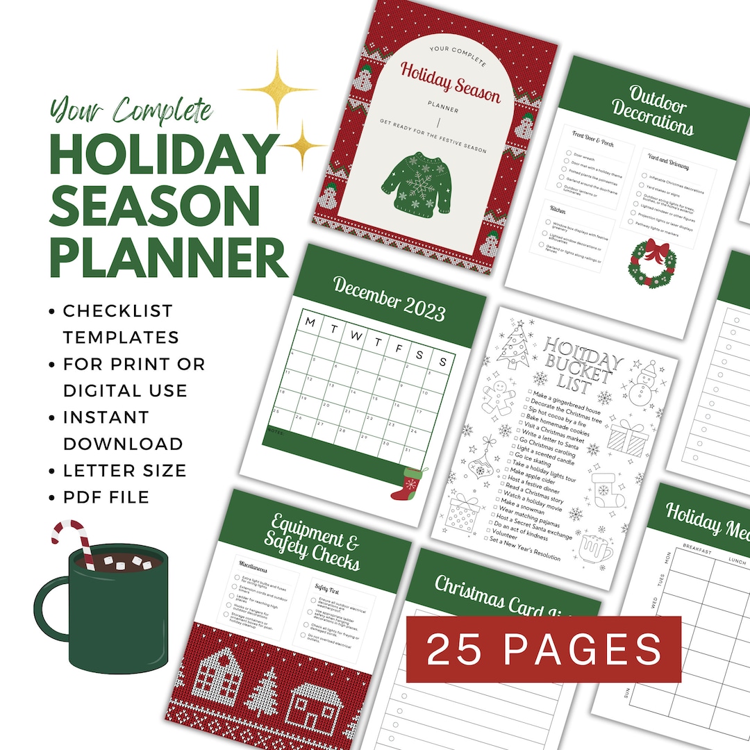 Christmas Planner Printable, Holiday Planner Template, Xmas Planner ...