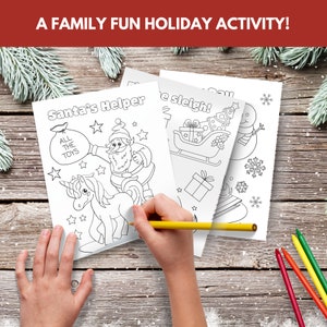 Christmas Unicorn Coloring Page for Kids Family Fun Activity - Etsy