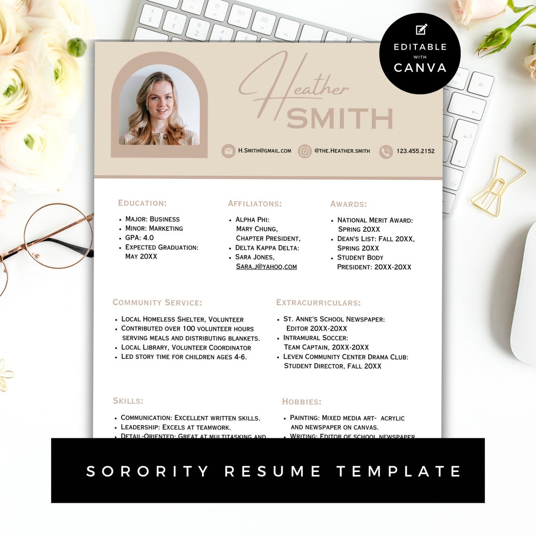 Sorority Resume, Rush Resume, Alpha Kappa Alpha Sorority, Sorority ...