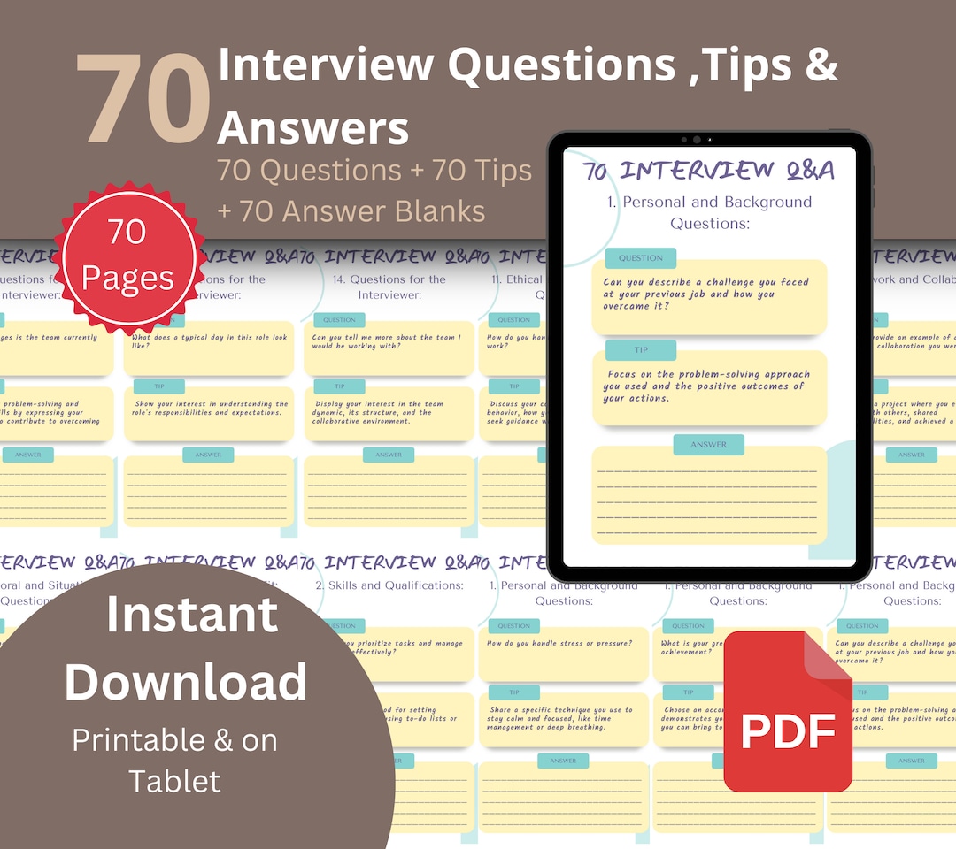 70 Interview Questions, Tips and Answer Blanks in 2025 | Helps Enhanced ...