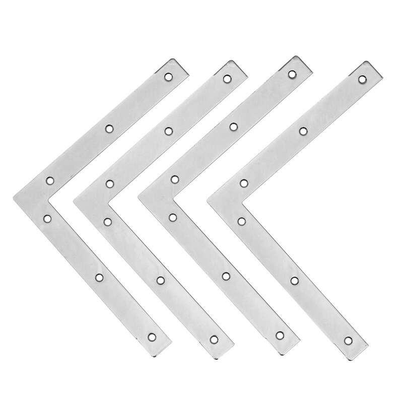 Flat L Shape Corner Fixing Plates 190mm X 190mm X 22mm Set of 4 With ...