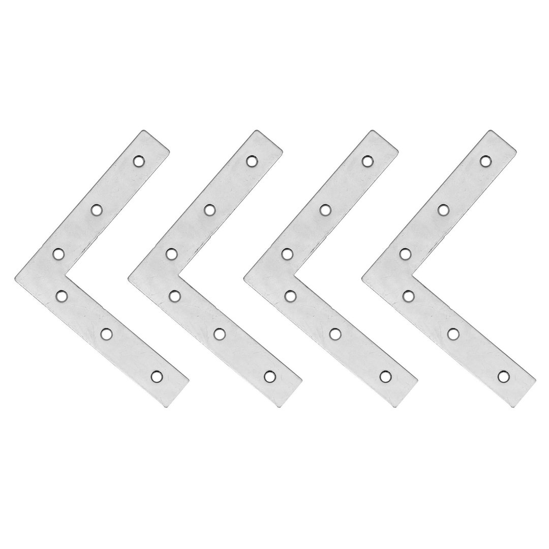 Flat L Shape Corner Fixing Plates 120mm X 120mm X 22mm Set of 4 With ...