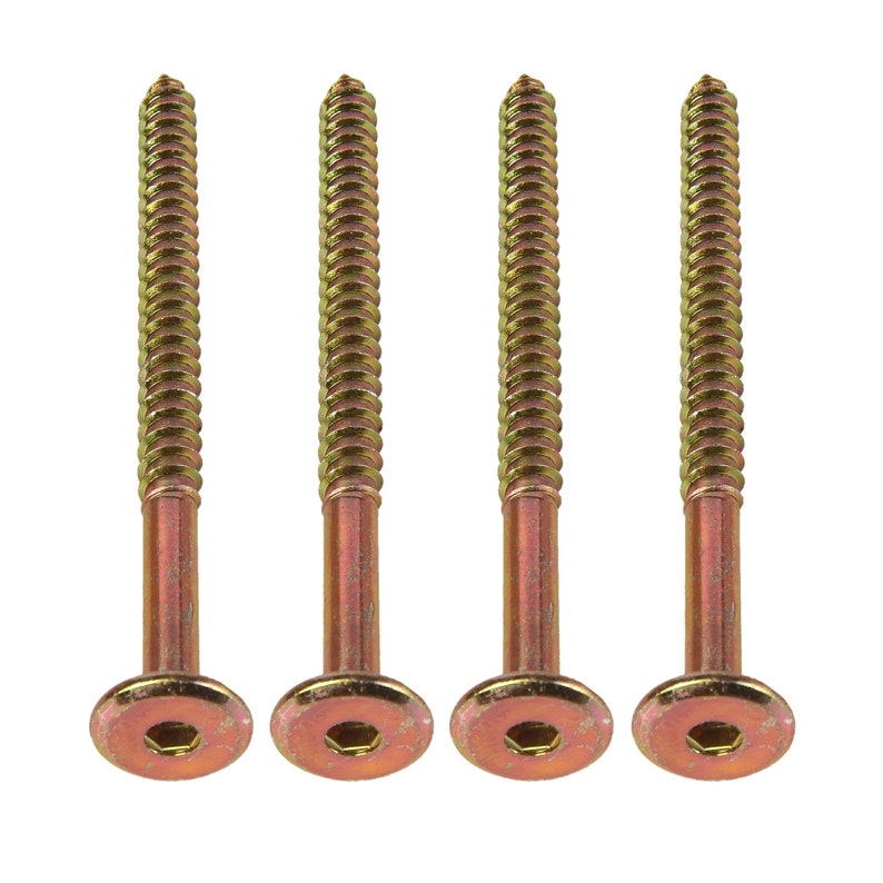 90mm Furniture Wood/timber Connector Screws Hex Drive Steel Flat Head ...