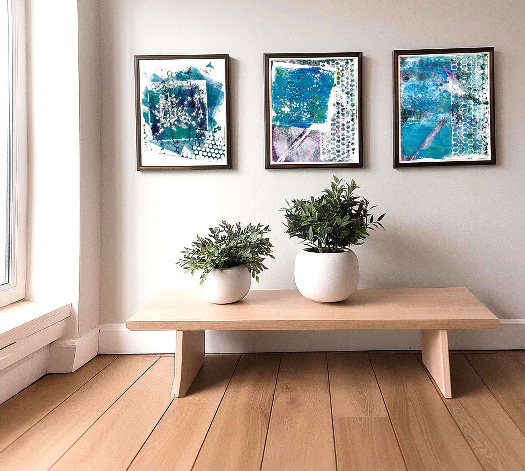 Printable Original Modern Floral Prints Set of 3 - Etsy