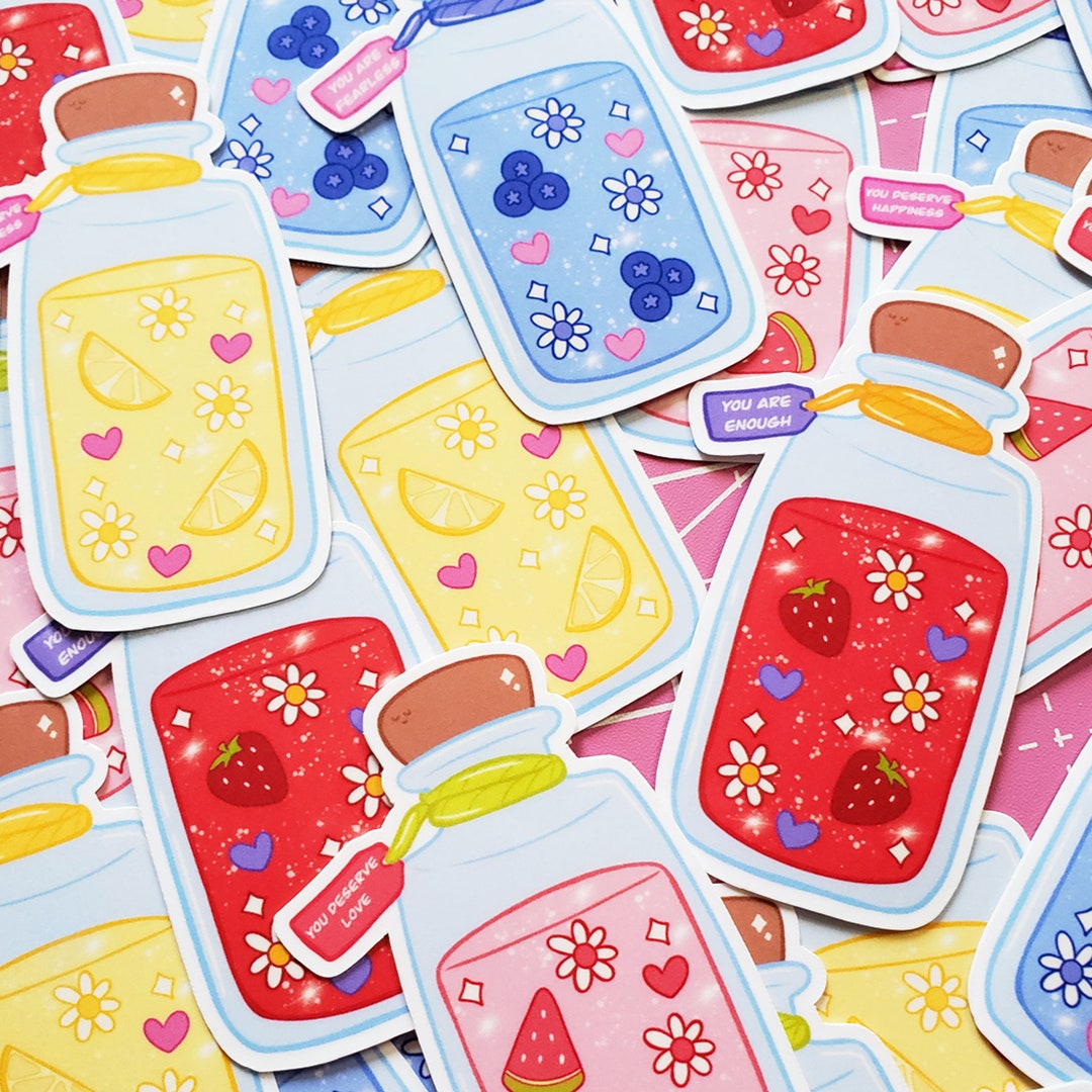 Affirmation Fruit Juice Vinyl Die Cut Sticker - Etsy