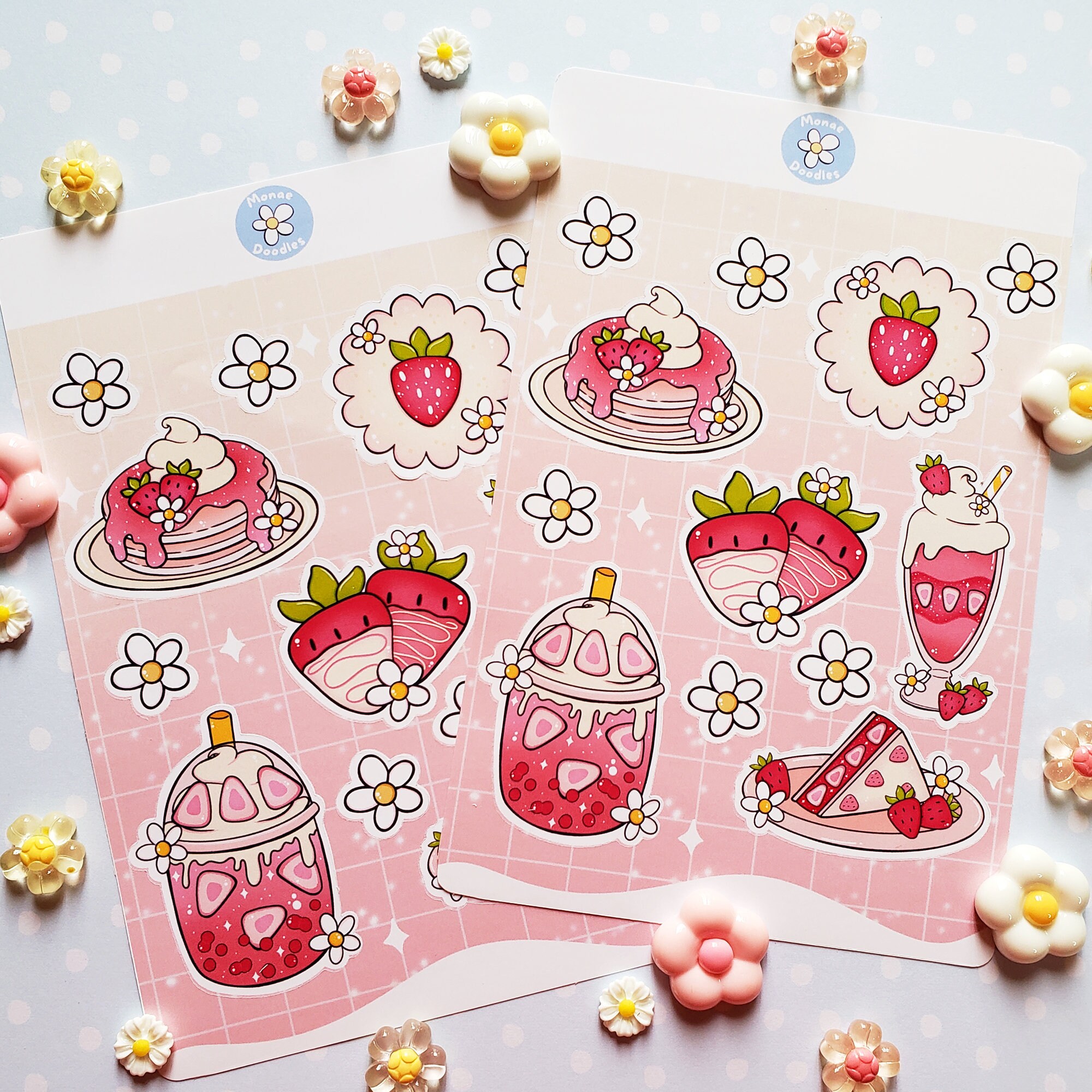 Strawberry Cafe Sticker Sheet for Journaling - Etsy