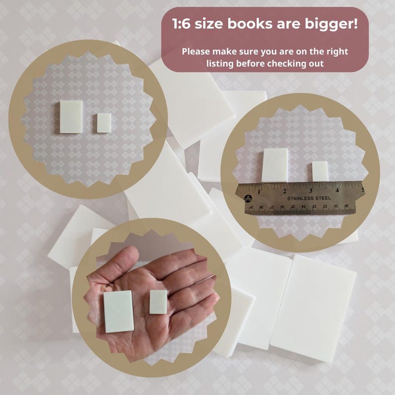 1:6 Mini Book Blanks - 3d Printed Miniature Books for Dollhouses, TBR ...