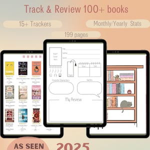 2025 Digital Reading Journal Boho - PDF Goodnotes Compatible Book ...