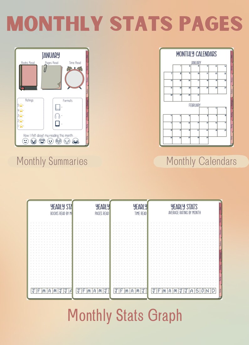 2025 Digital Reading Journal: Boho Book Tracker (PDF) - Etsy