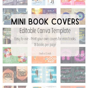 Mini-book Cover Template Editable Canva File for Book Cover Front, Back ...