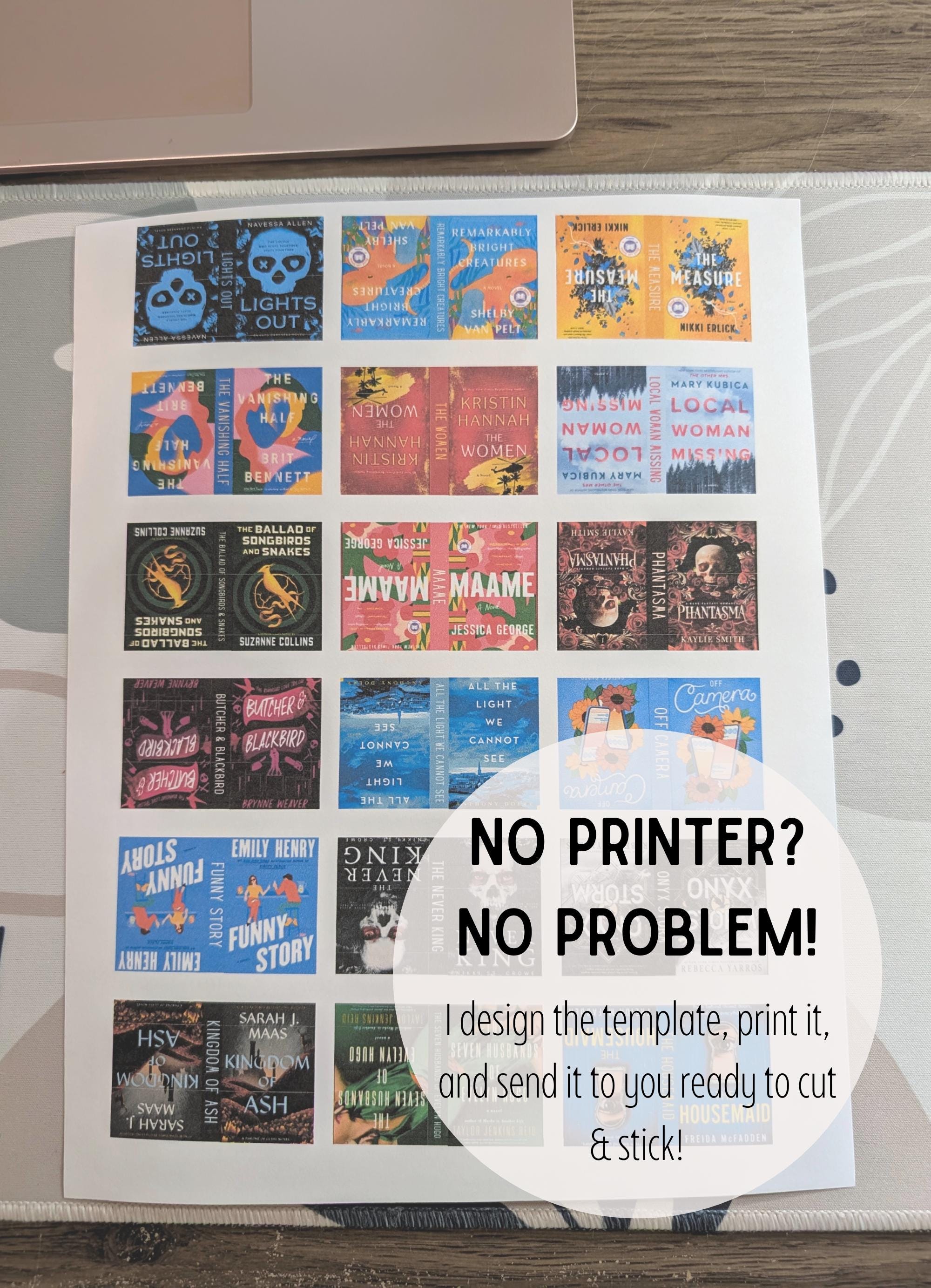 Custom Mini Book Cover Stickers: Personalized Reading List - Etsy