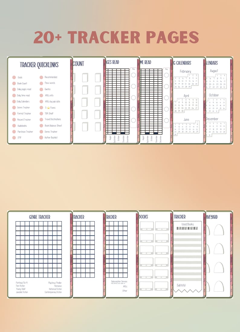 2025 Digital Reading Journal: Boho Book Tracker (PDF) - Etsy