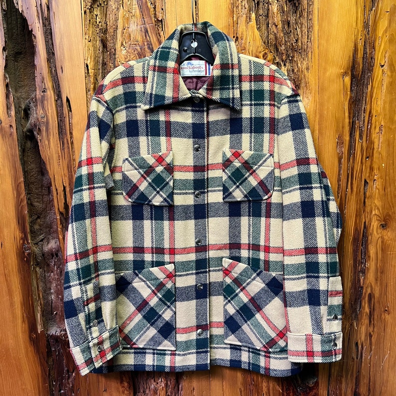 Vintage 70s Kncokabouts by Pendleton Wool Plaid Mackinaw Buffalo Plaid Coat - Etsy