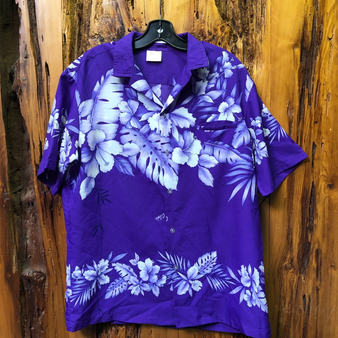 Vintage 90s Kalena Hawaii Shirt Hibiscus Design Button up Shirt Size L ...