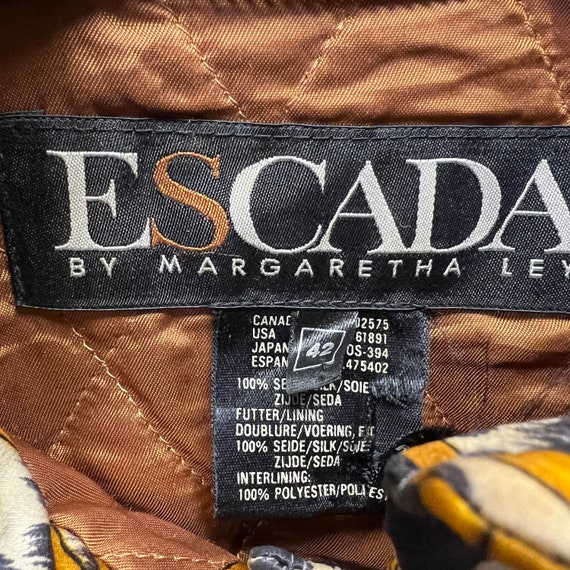 Vintage 80s-90s Escada Dog with Chains Print Silk Bom… - Gem