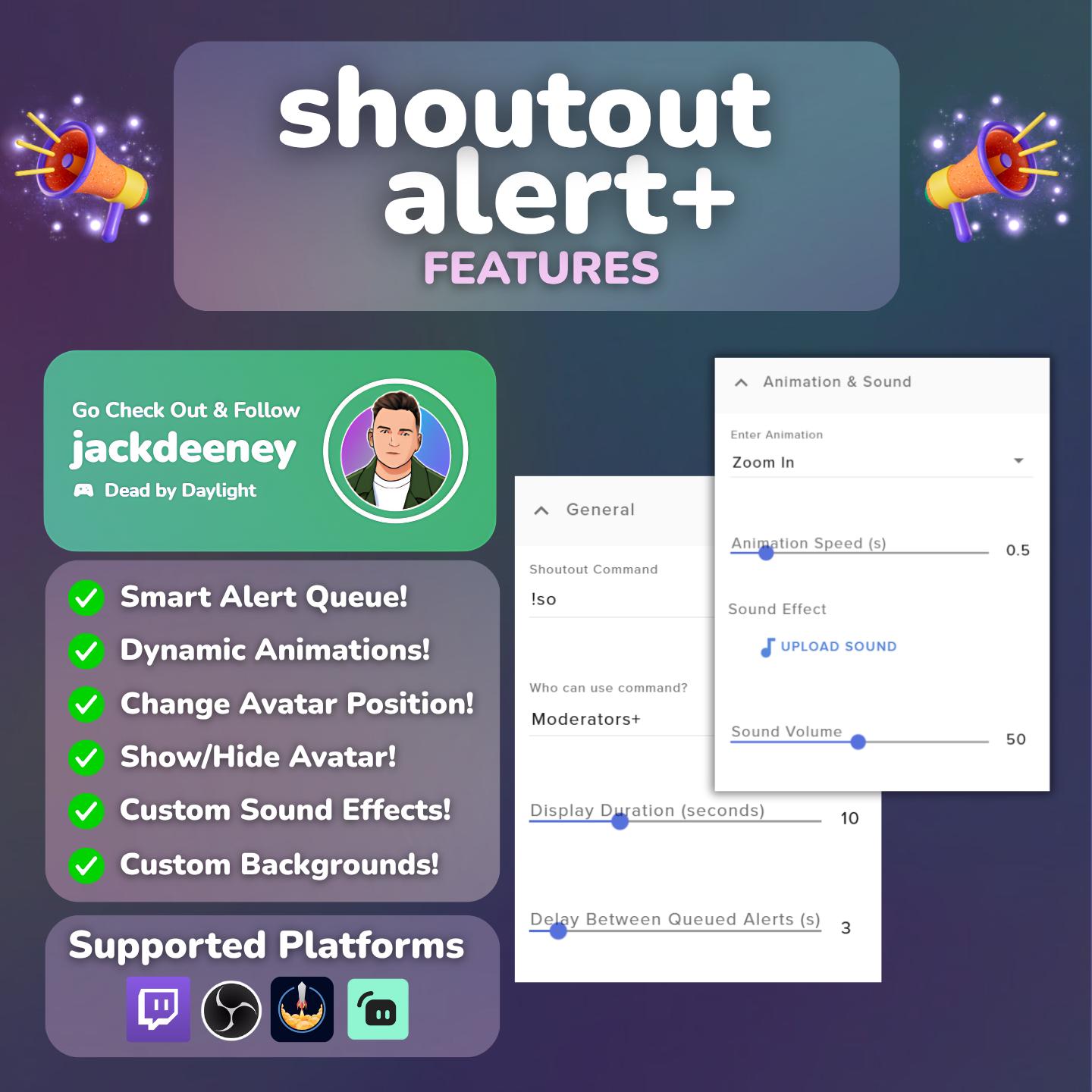 Animated Twitch Shoutout Widget With Chat Message: Auto Raider & VIP ...