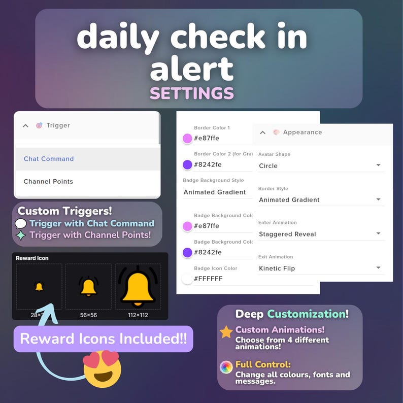 Twitch Daily Check-in Stream Widget | Loyalty & Chat Streak Alert - Etsy