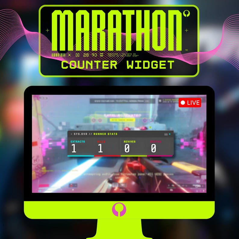 Marathon Game Stream Overlay | Animated Extraction & Kill Counter for ...