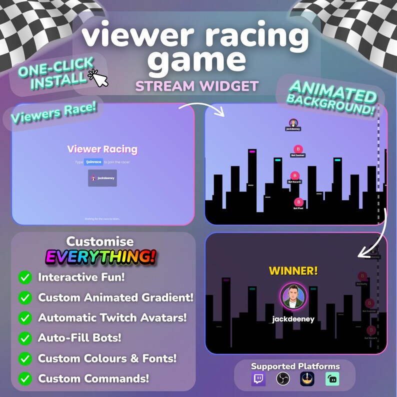 Viewer Racing Game Widget for Twitch | Interactive Stream Overlay ...