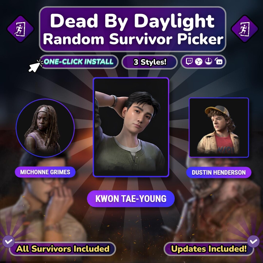 Random DBD Survivor Picker Widget | Animated Randomizer for Dead by ...