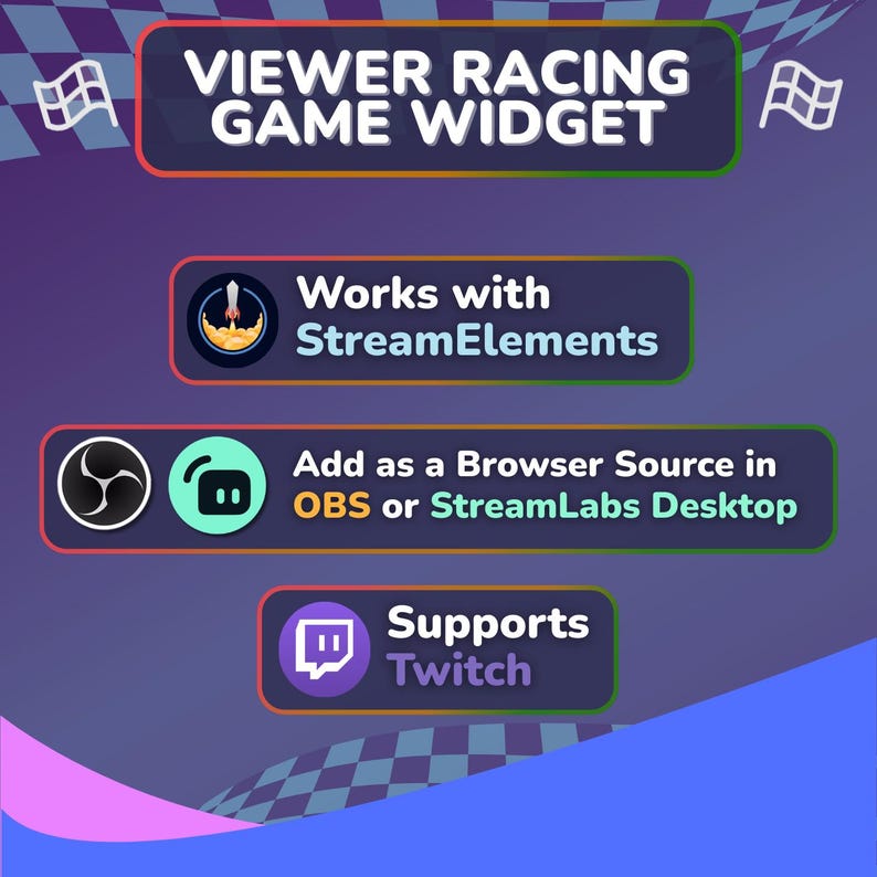 Viewer Racing Game Widget for Twitch | Interactive Stream Overlay | 4 ...