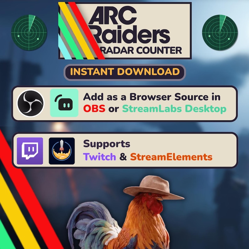 Arc Raiders Style Extraction Radar | Animated Kill & Death Counter for ...