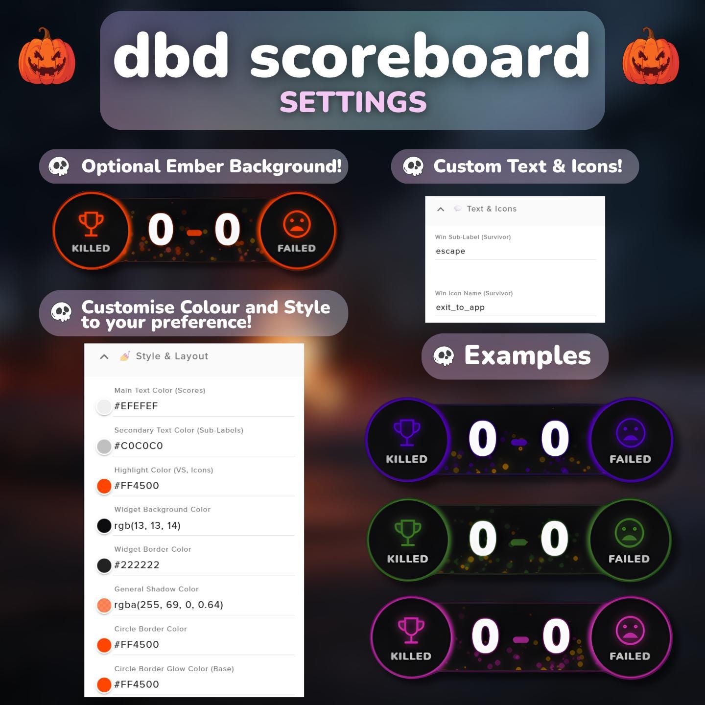 Animated DBD Scoreboard Widget for Streamelements/obs (win/loss Tracker ...