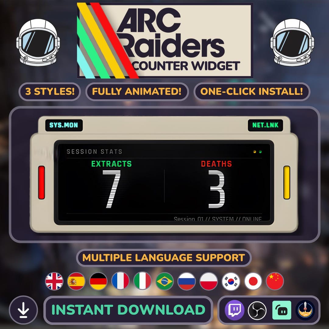 Animated Arc Raiders Style Counter - Multi-language, Auto-save, Chat ...