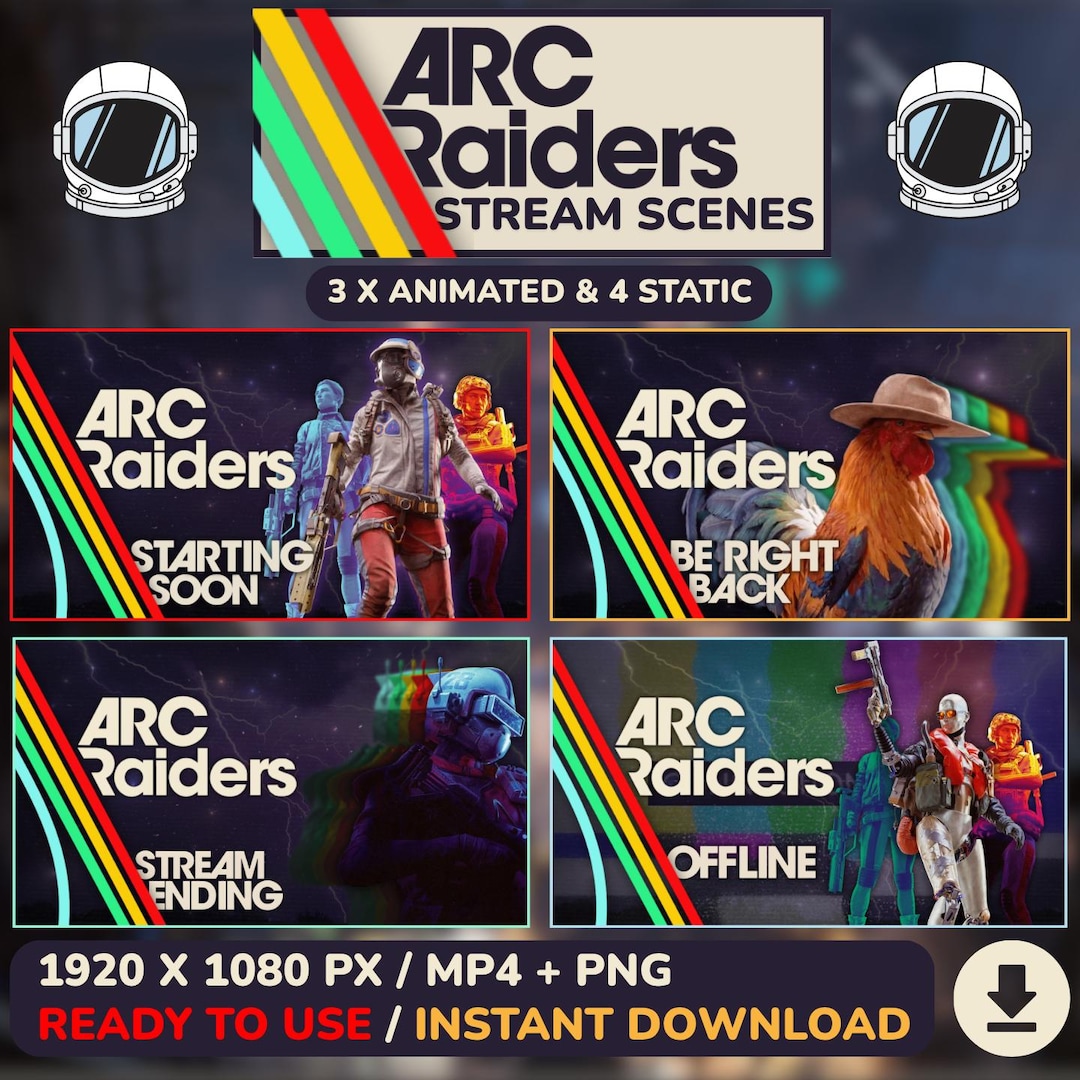 ARC Raiders Animated Stream Scenes | Twitch Overlay Bundle | Starting ...