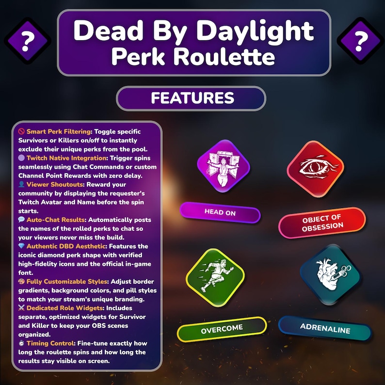 Random DBD Perk Roulette Widget | Animated Randomizer for Dead by ...