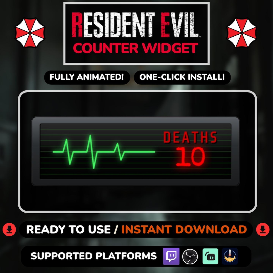 Twitch Counter Widget - Saves Session Data - Animated Resident Evil ...