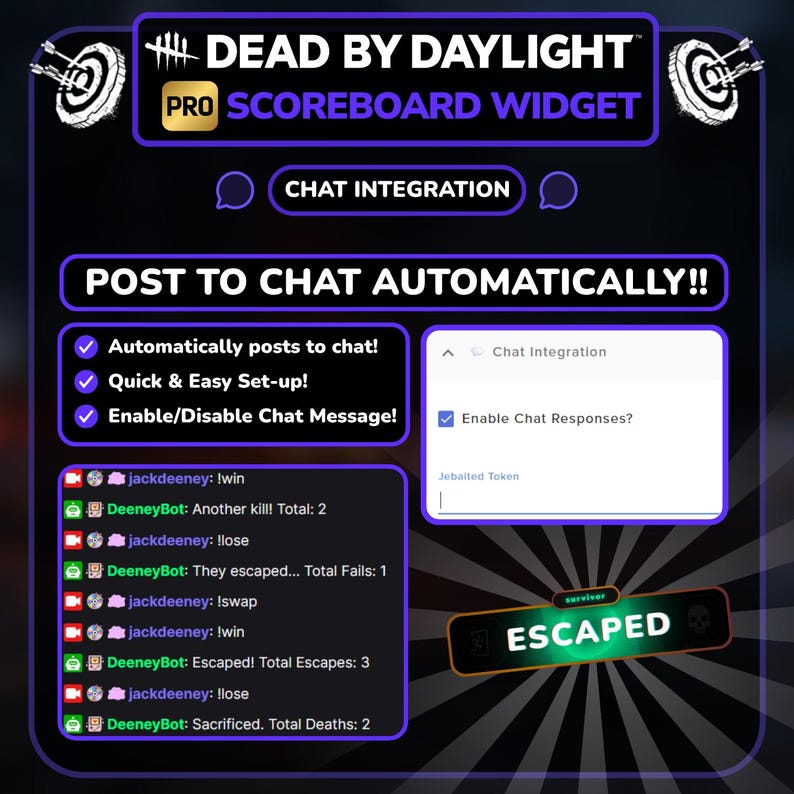 Animated DBD PRO Scoreboard Widget for Streamelements/obs (win/loss ...
