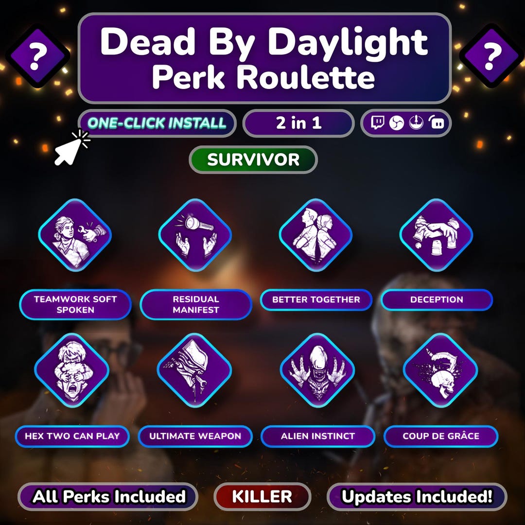 Random DBD Perk Roulette Widget | Animated Randomizer for Dead by ...