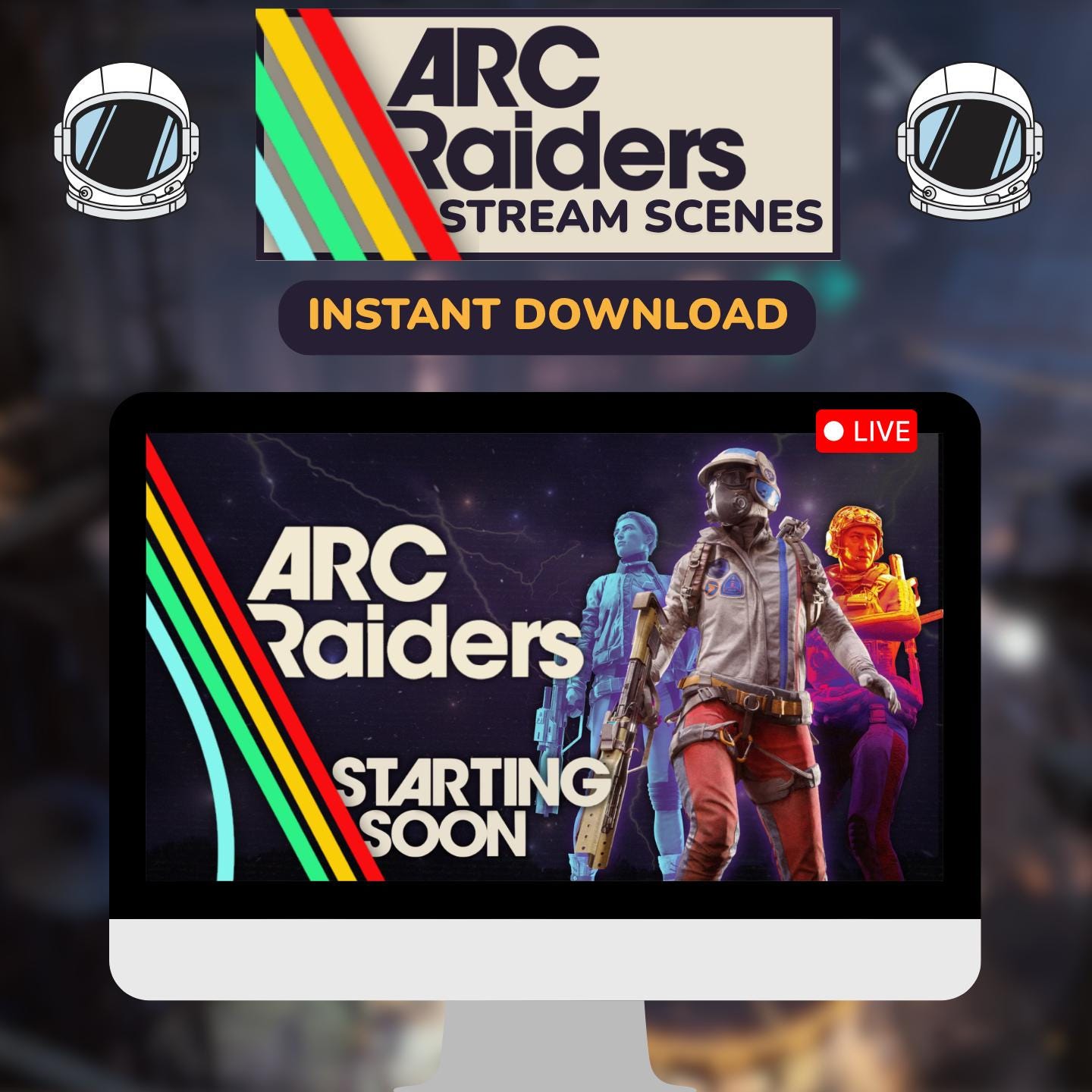 ARC Raiders Animated Stream Scenes | Twitch Overlay Bundle | Starting ...